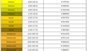 Bảng Màu Sắc Chuẩn - Bảng Code Màu HTML, RGB, CSS, CMYK Chuẩn